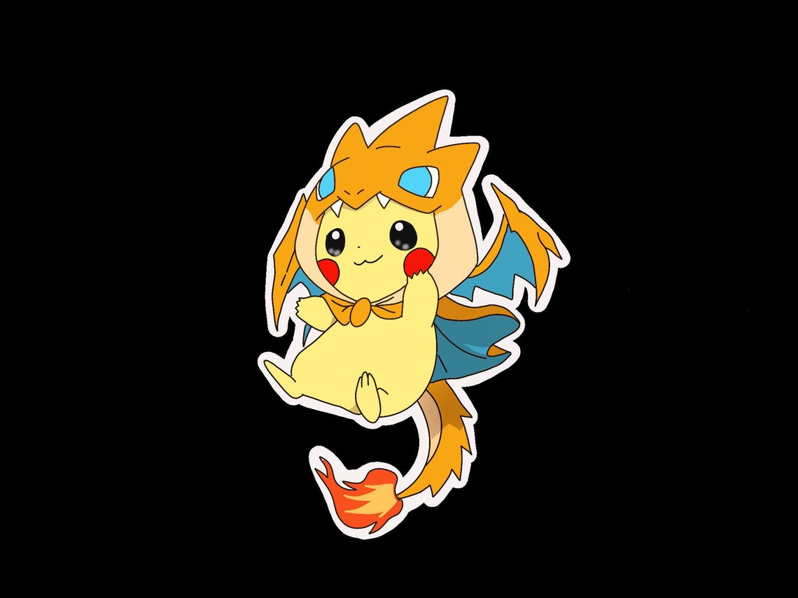 Pikachu Charizard Vinyl Sticker : | Etsy