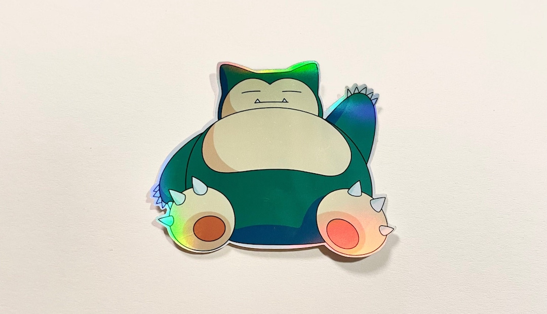 Snorlax Holographic Vinyl Sticker :) - Etsy UK