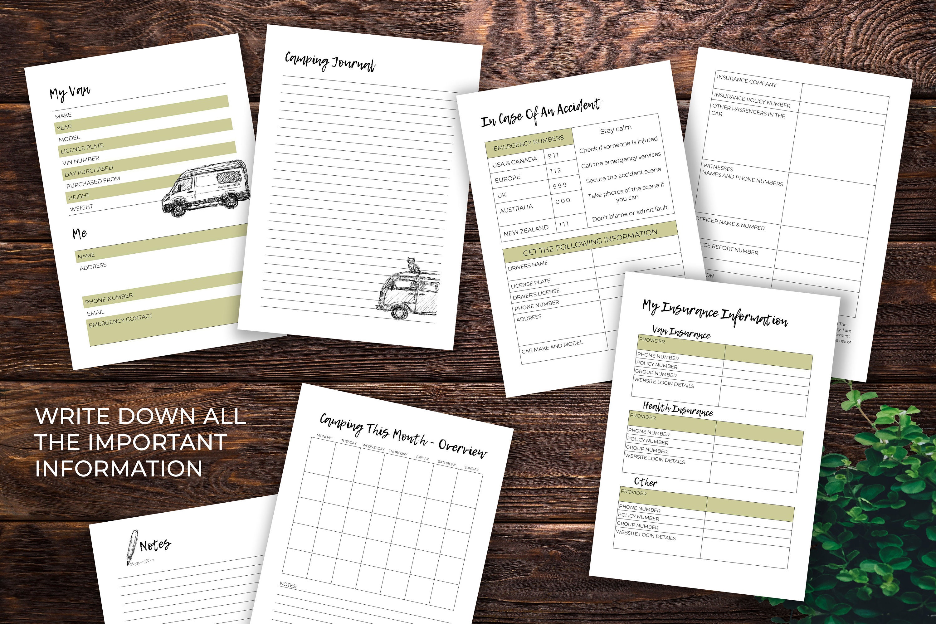 The Ultimate Van Life Planner, 30+ Pages | Printable Instant Download ...