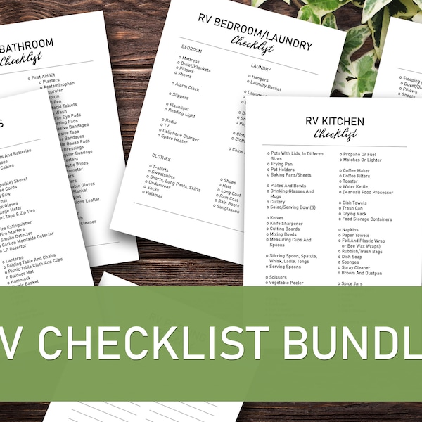 Reusable Ultimate RV Checklist Packing List Never Forget Items ...