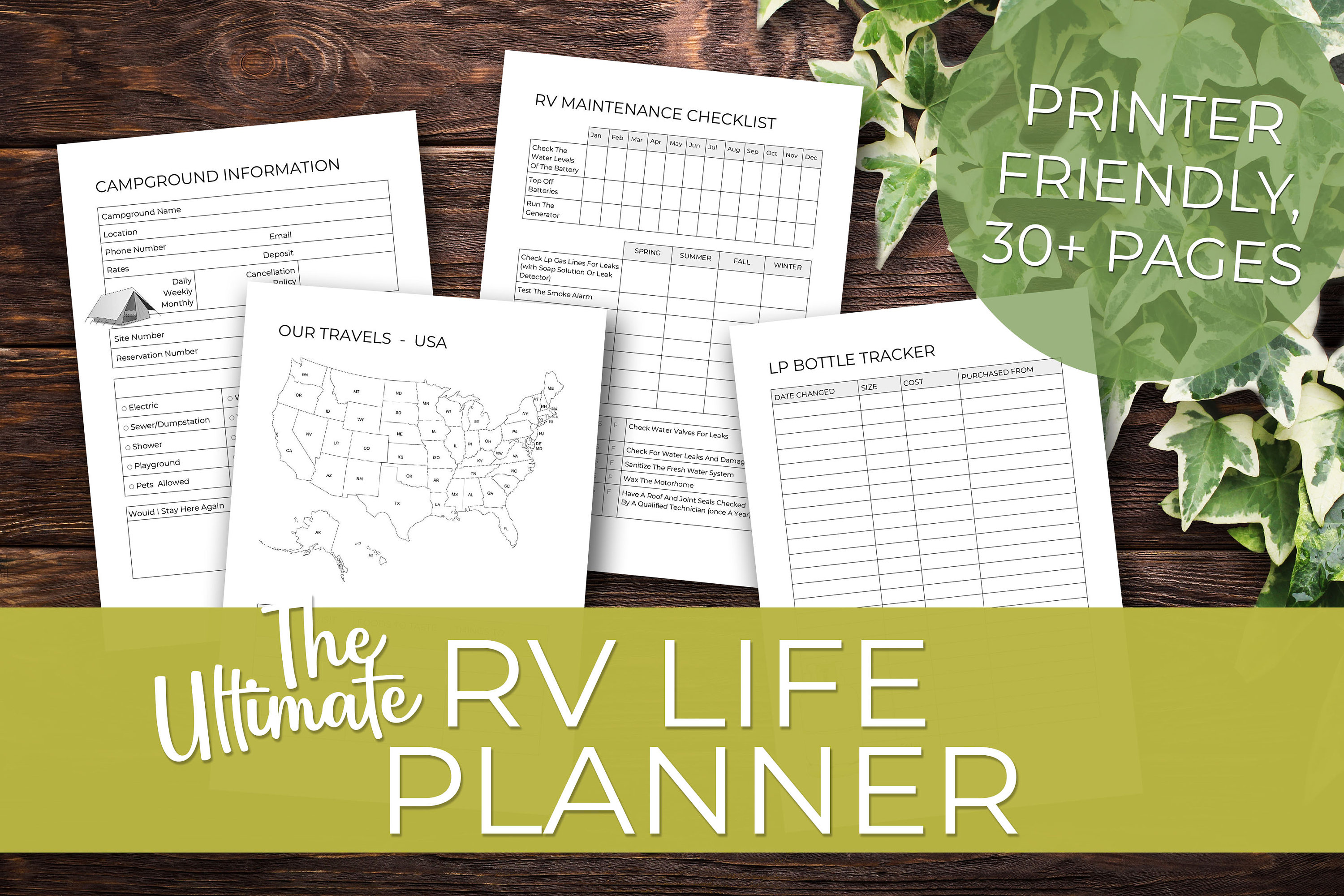 34 Pages | the Ultimate RV Life Planner | Printable Instant Download RV ...