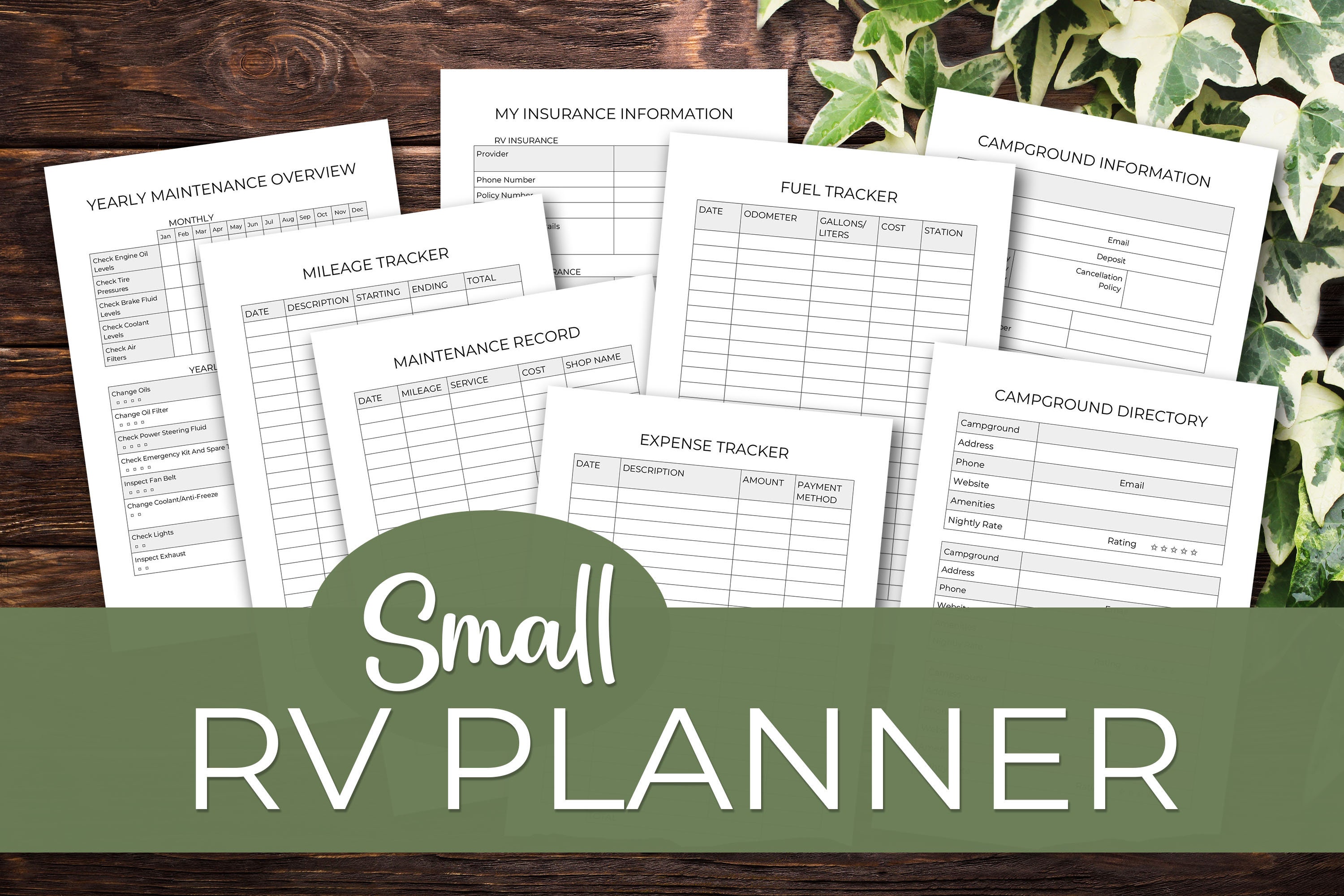 Small RV Planner | 8 Pages | Printable Instant Download RV and Camping ...