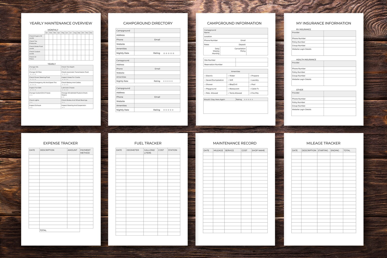 Small RV Planner | 8 Pages | Printable Instant Download RV and Camping ...