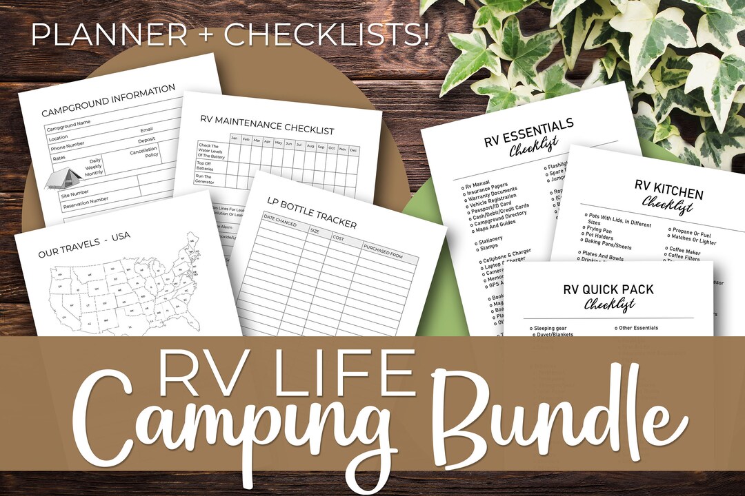 RV Life Camping Bundle | Instant Download Printable | RV Checklists and ...