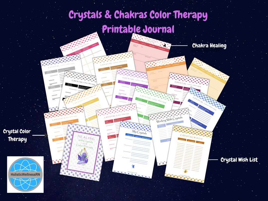Crystals & Chakra Color Therapy Printable Journal - Etsy