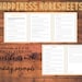 Happiness Printable Worksheets - Etsy