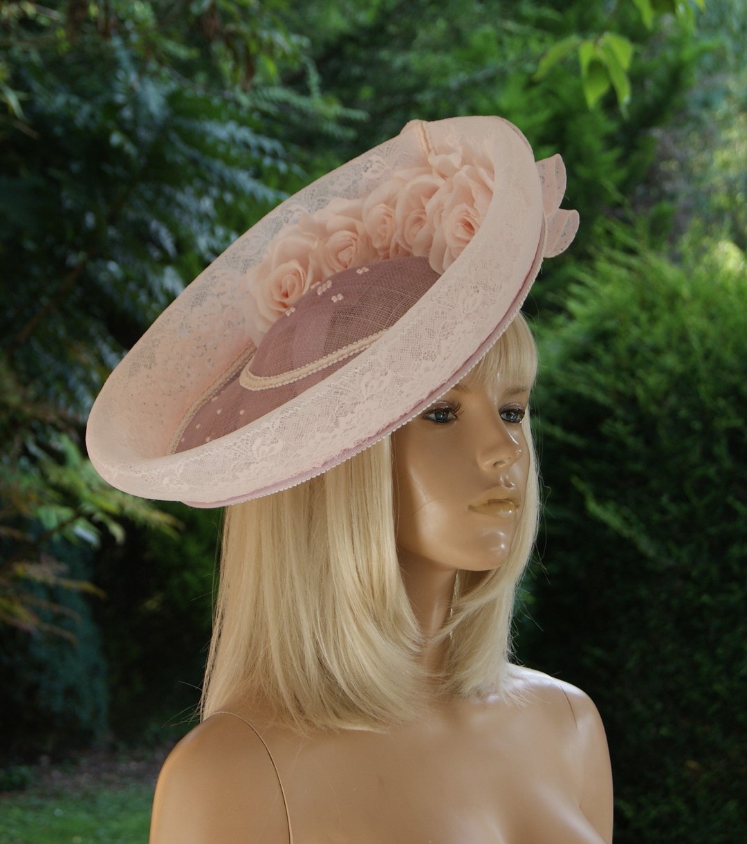 Pale Pink and Lilac Colour Saucer Style Fascinator Hat With Soft Feel ...