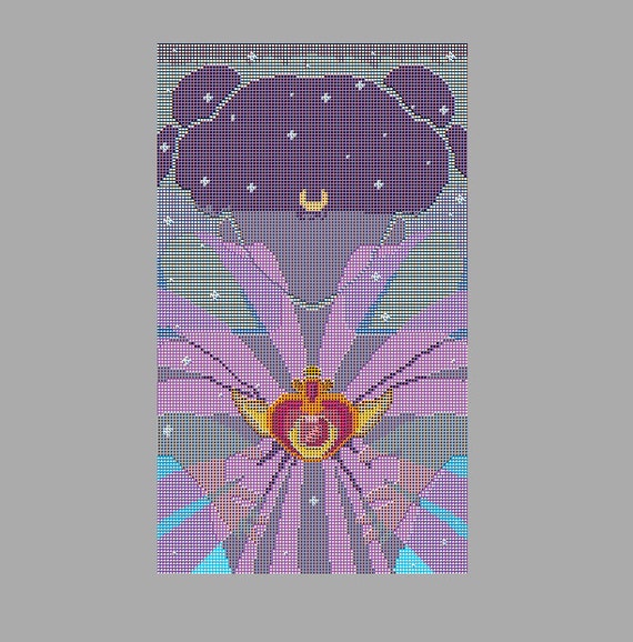 Sailor Moon Ribbon Brooch Silhouette PDF Cross Stitch Pattern | Etsy