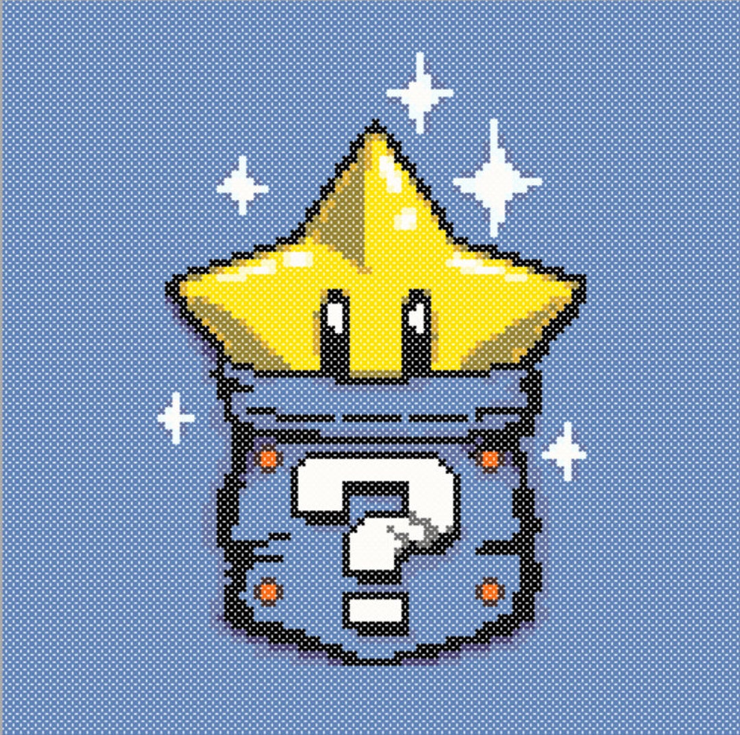 Power Star Cross Stitch PDF Pattern, Mario, Super Mario Power Star, PDF ...