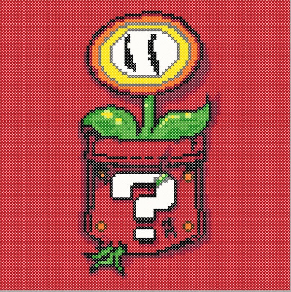 Fire Flower Cross Stitch PDF Pattern Mario Super Mario Fire - Etsy