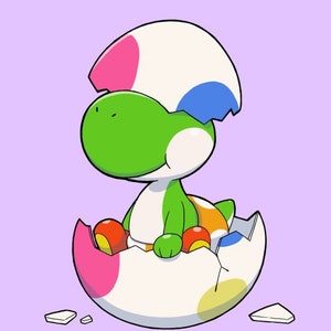 Hatching Yoshi PDF Cross Stitch Pattern, Yoshi, Super Mario, Mario, PDF ...