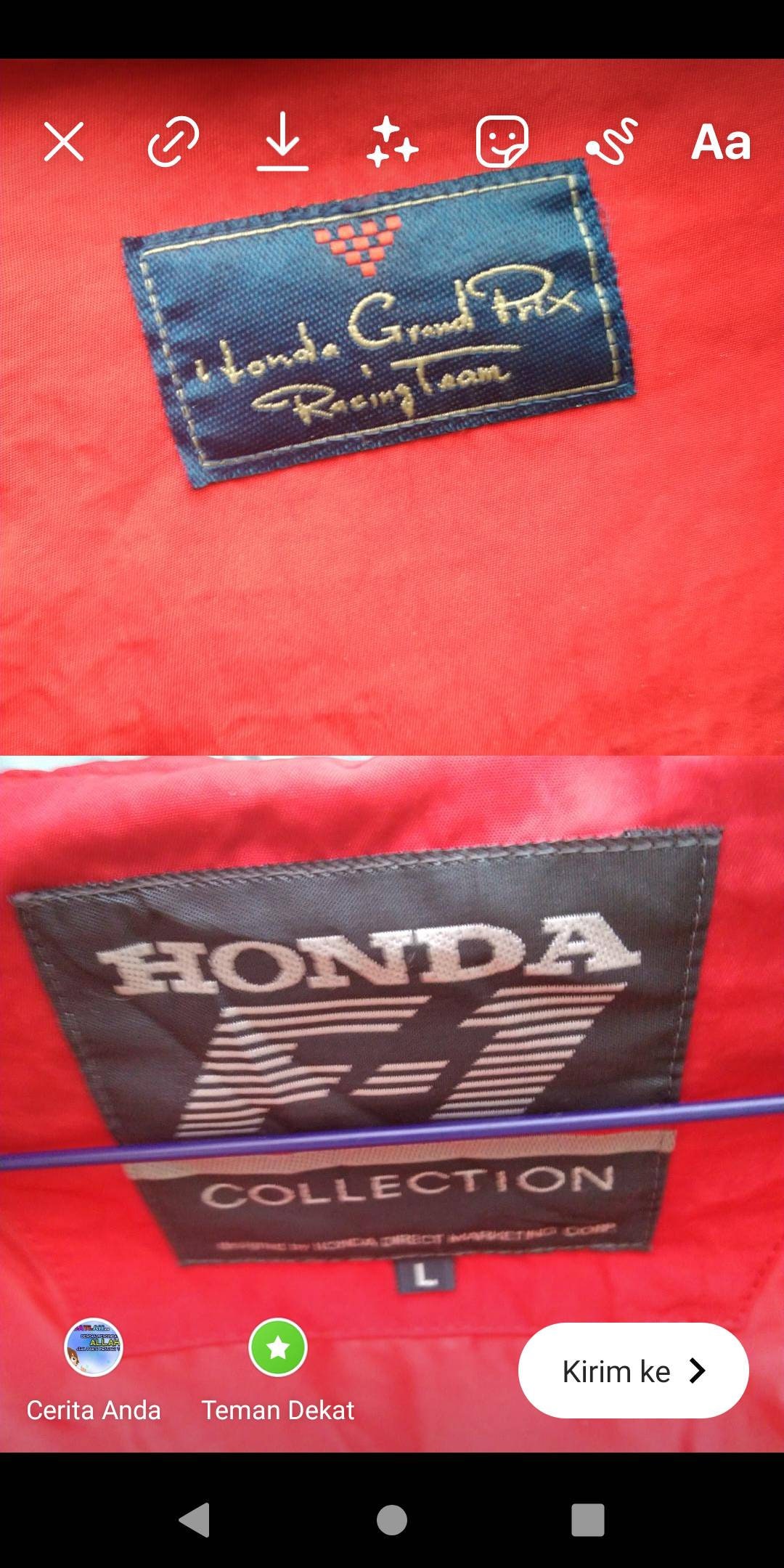 Vintage Honda F1 Racing Jacket Not HKS Mugen Ferrari TRD Nismo Benetton ...