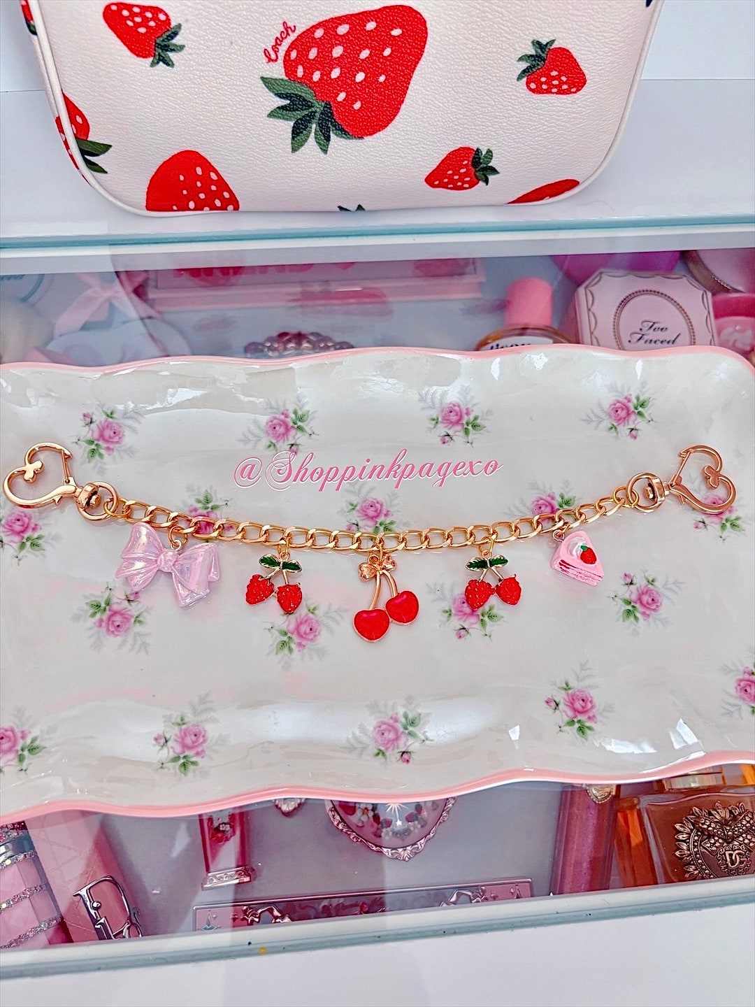 Coquette STRAWBERRY Pastry Purse Chain. - Etsy