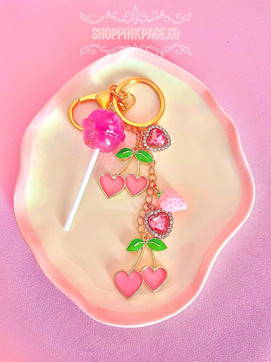 Cherries Keychain, Cherry Keychain, Keychain, Keychains, Handmade Keychain. - Etsy