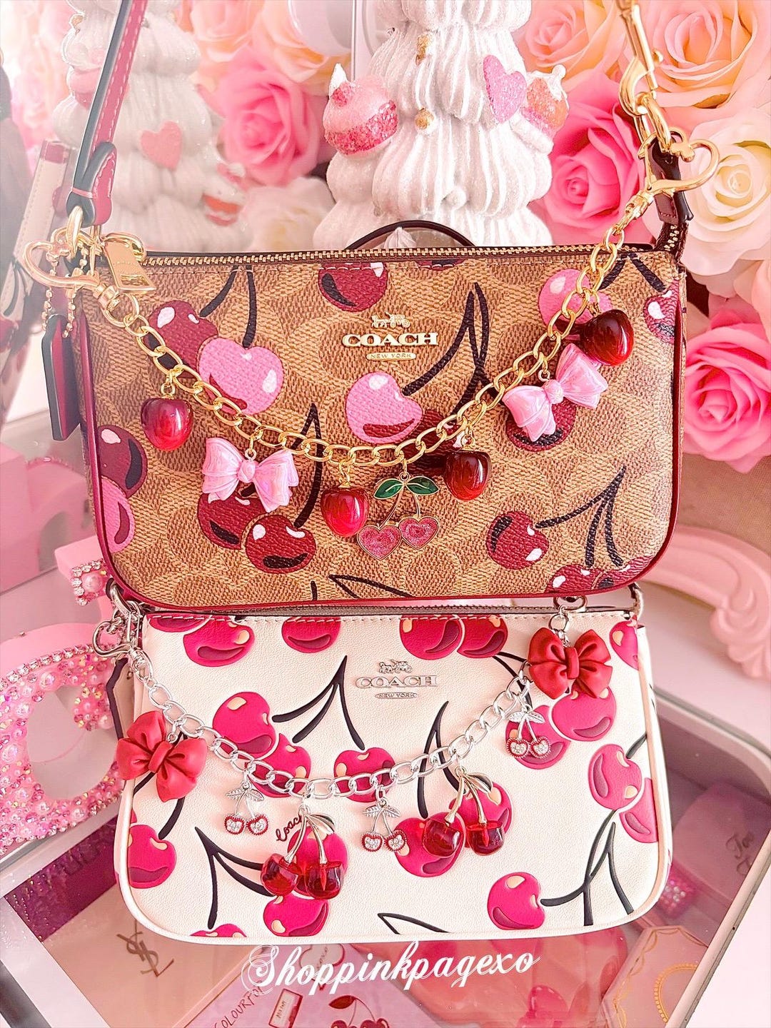 Cherry Purse Charms, Purse Chains. - Etsy