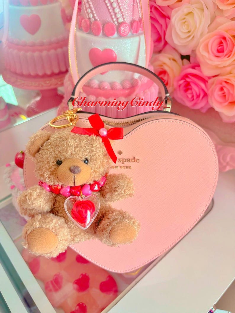 Valentine Teddy Bear Bag Charms. - Etsy