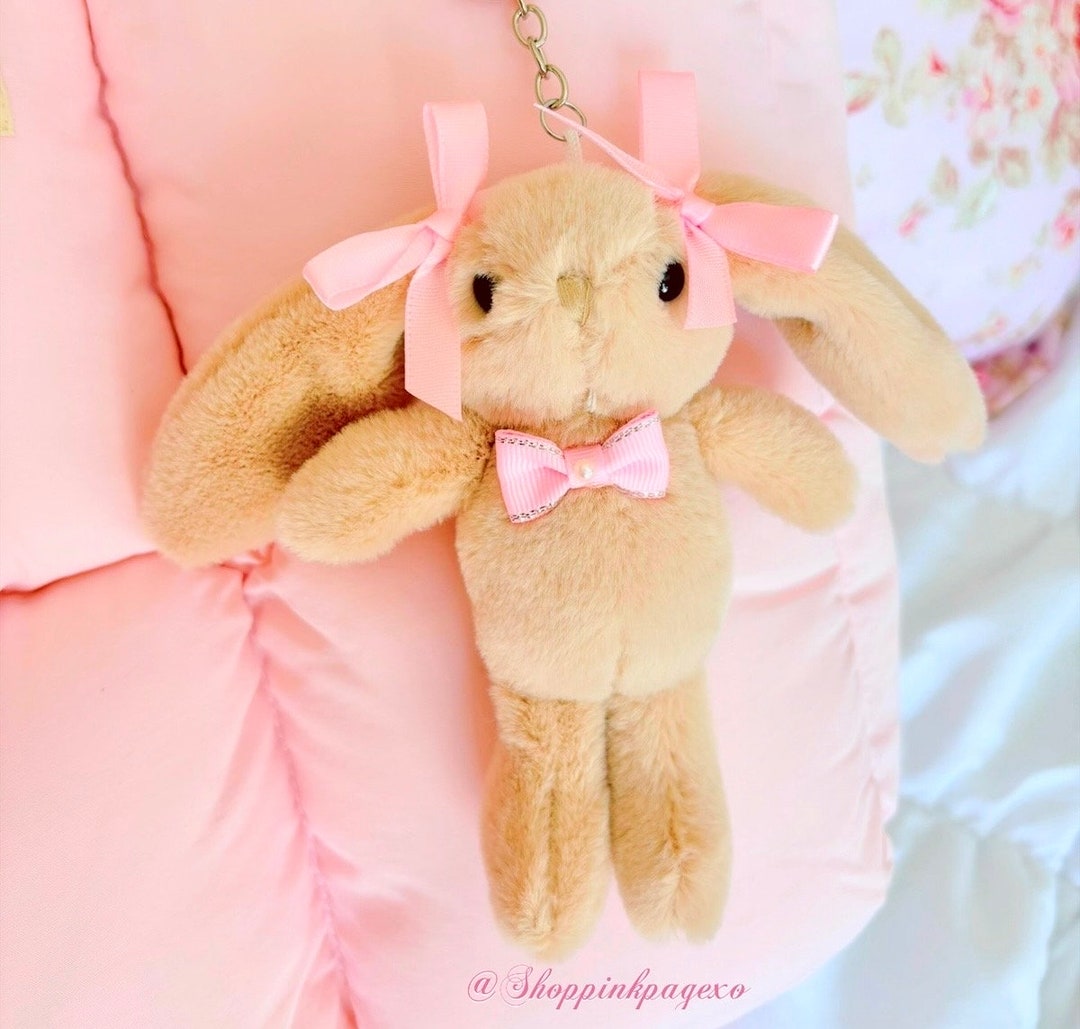 Plush Rabbit & Pink Bows Bag Charm - Etsy