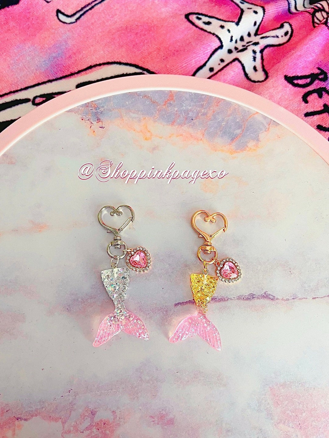 Mermaidcore Keychain, Mermaid Tail Keychains. - Etsy