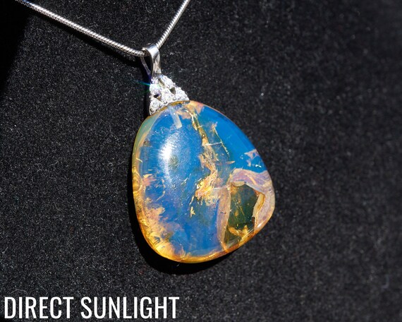 Blue Amber Pendant Dominican Blue Amber Natural Blue Amber - Etsy