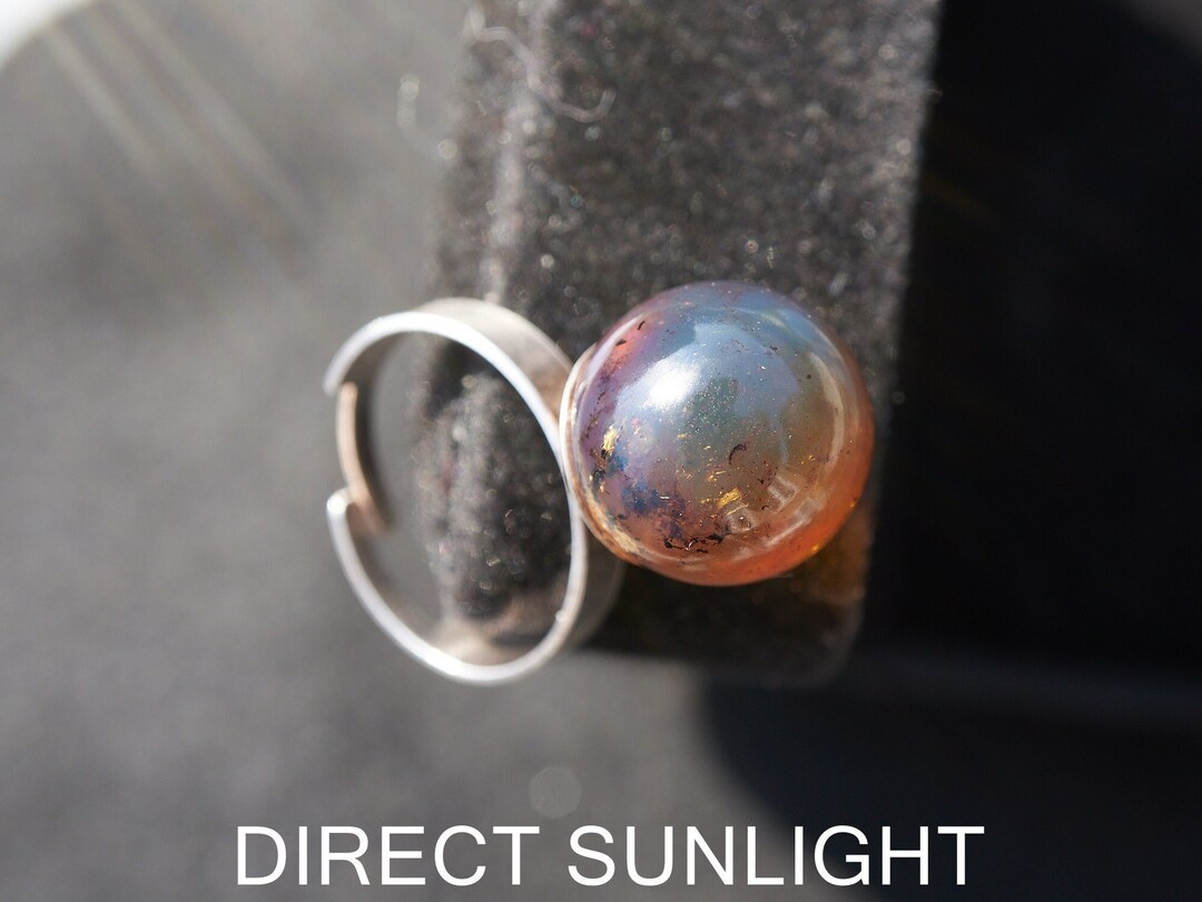 Blue Amber Ring, Dominican Blue Amber Ring, Silver 925, Authentic ...
