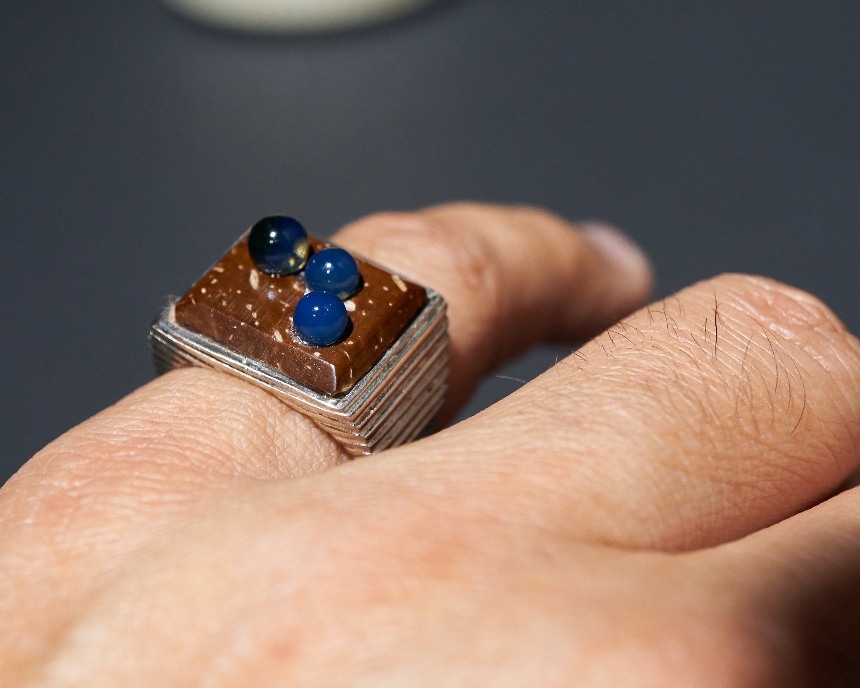 Authentic Blue Amber Ring 925 Silver Ring Dominican Blue | Etsy