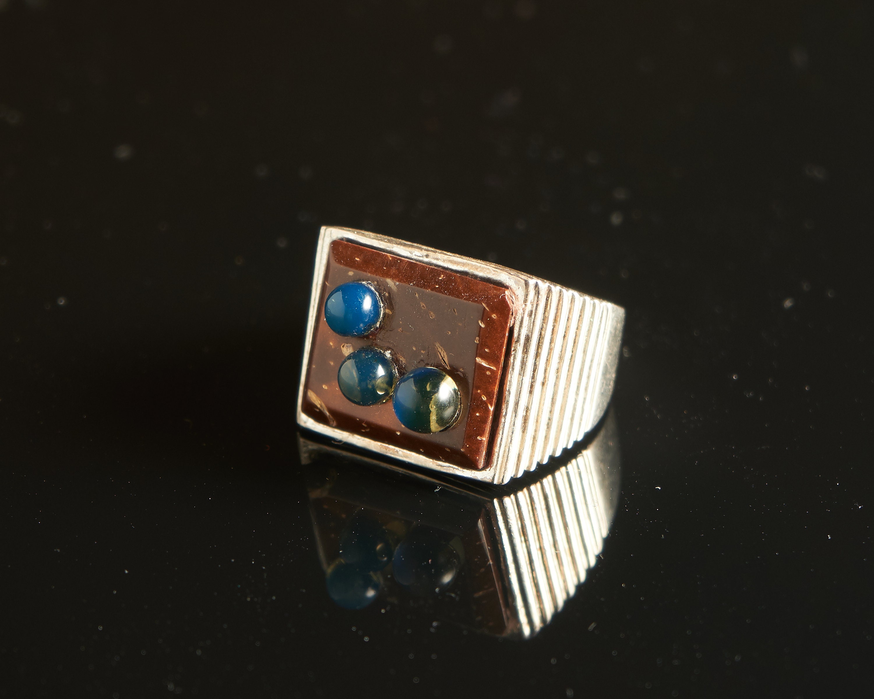 Authentic Blue Amber Ring 925 Silver Ring Dominican Blue | Etsy