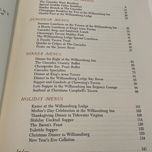 Favorite Meals From Williamsburg A Menu Cookbook 3rd Printing - Etsy