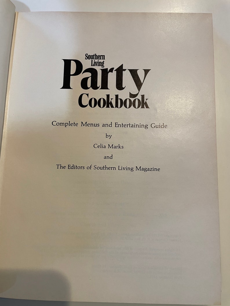 Southern Living Party Cookbook First Edition - Etsy