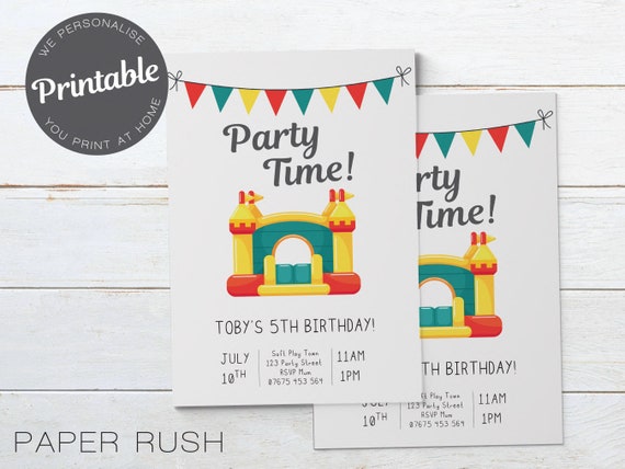 Bouncy Castle Birthday Party Invitation Party Invite Bounce | Etsy