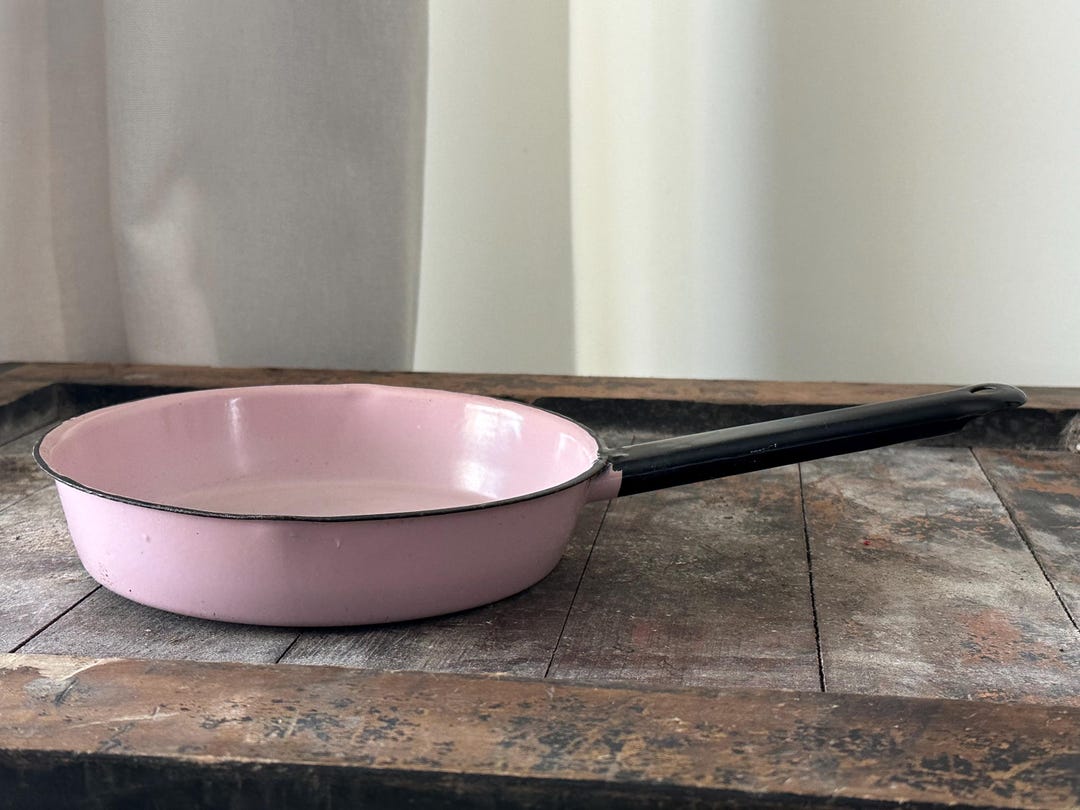 Vintage Pink Enamel Pot - Etsy