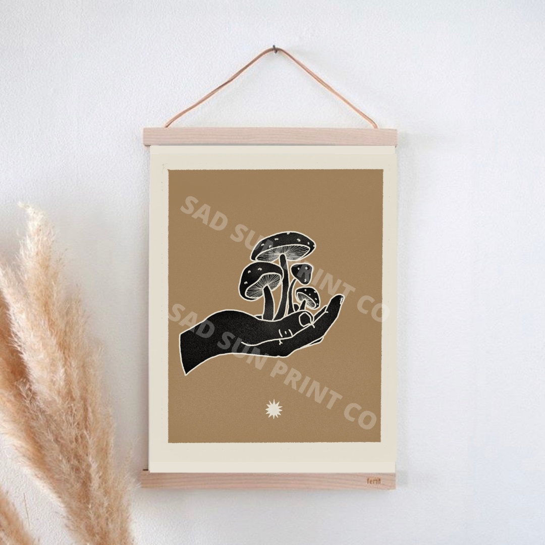 Magic Mushroom Art - Botanical Art Print - Digital Art- Vintage ...