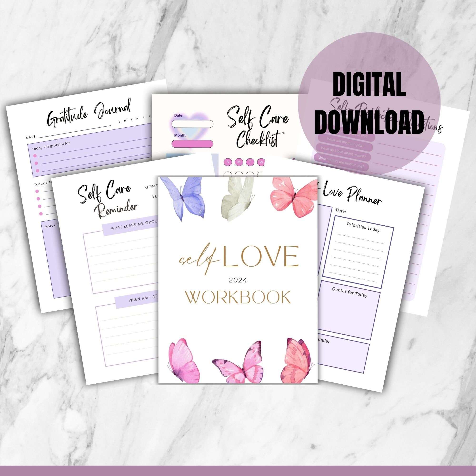 Self-care Workbook, Self-care Planner, Printable Mindfulness Workbook ...