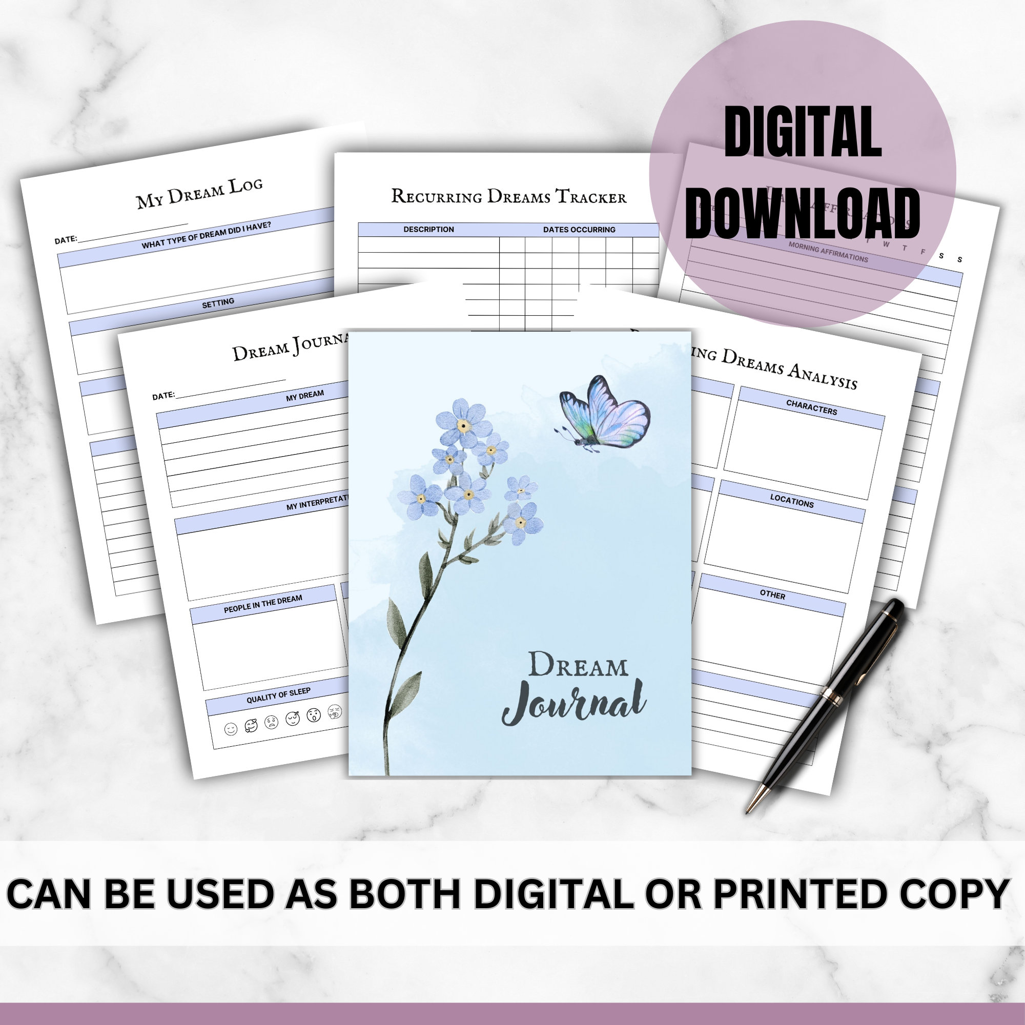 Dream Journal, Goodnotes, iPad Planner, Sleep Journal, Daily ...