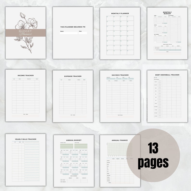 Budget Planner Printable PDF Finance Tracker Goodnotes Debt Snowball ...