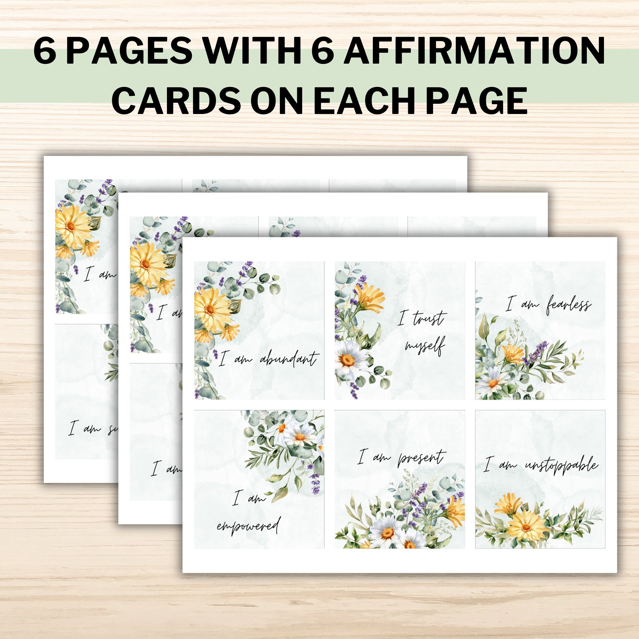 36 Affirmation Cards, Printable, Positive Affirmation, Quotes, Self ...