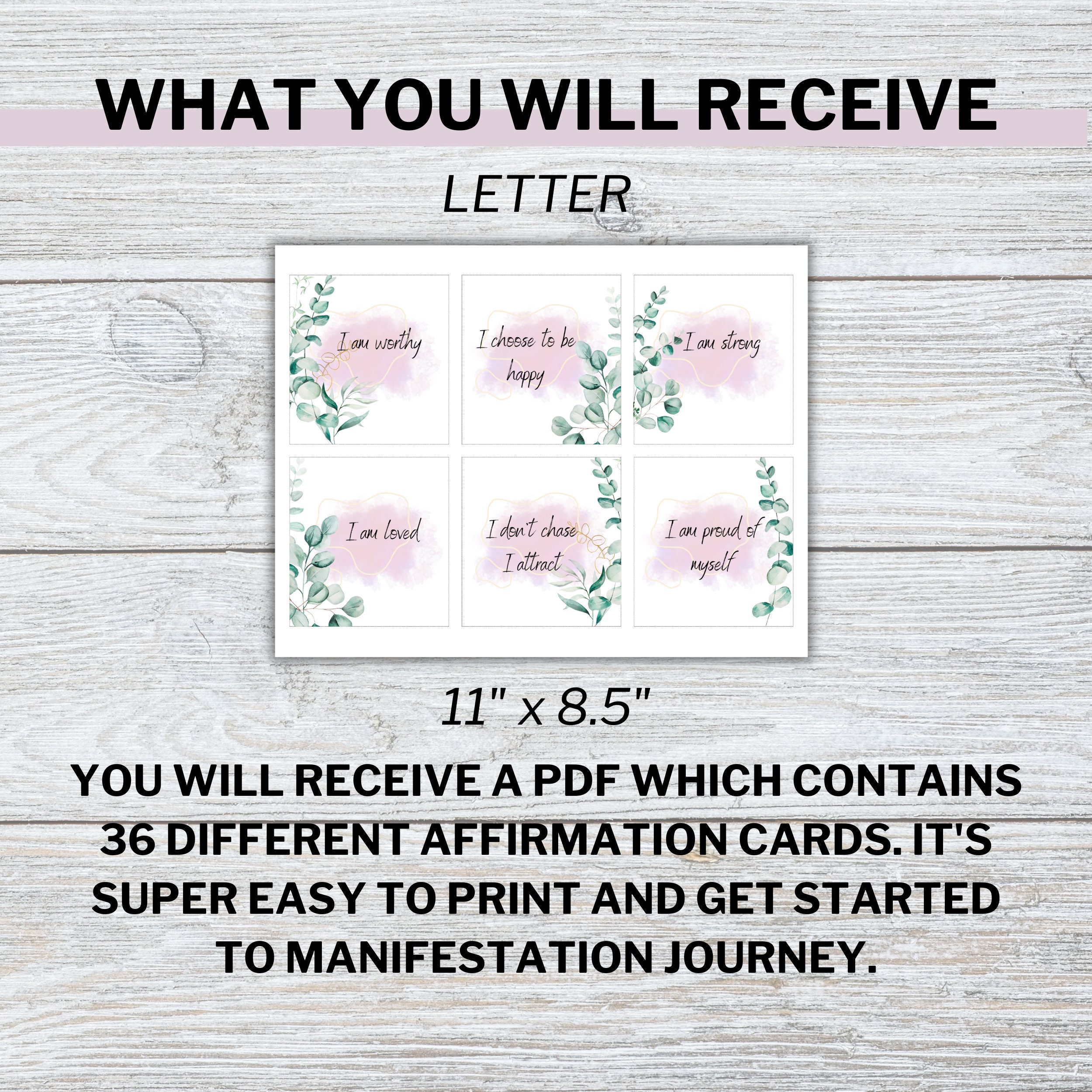 36 Affirmation Cards Printable Positive Affirmation Quotes - Etsy