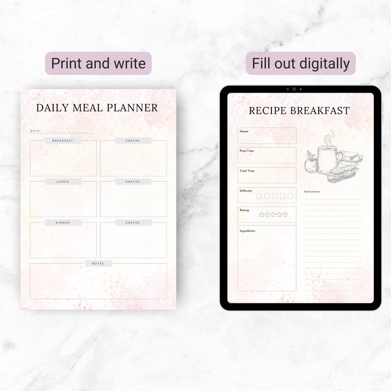 Digital MEAL Planner, Weekly Meal Planner, Menu Plan & Prep, Goodnotes ...