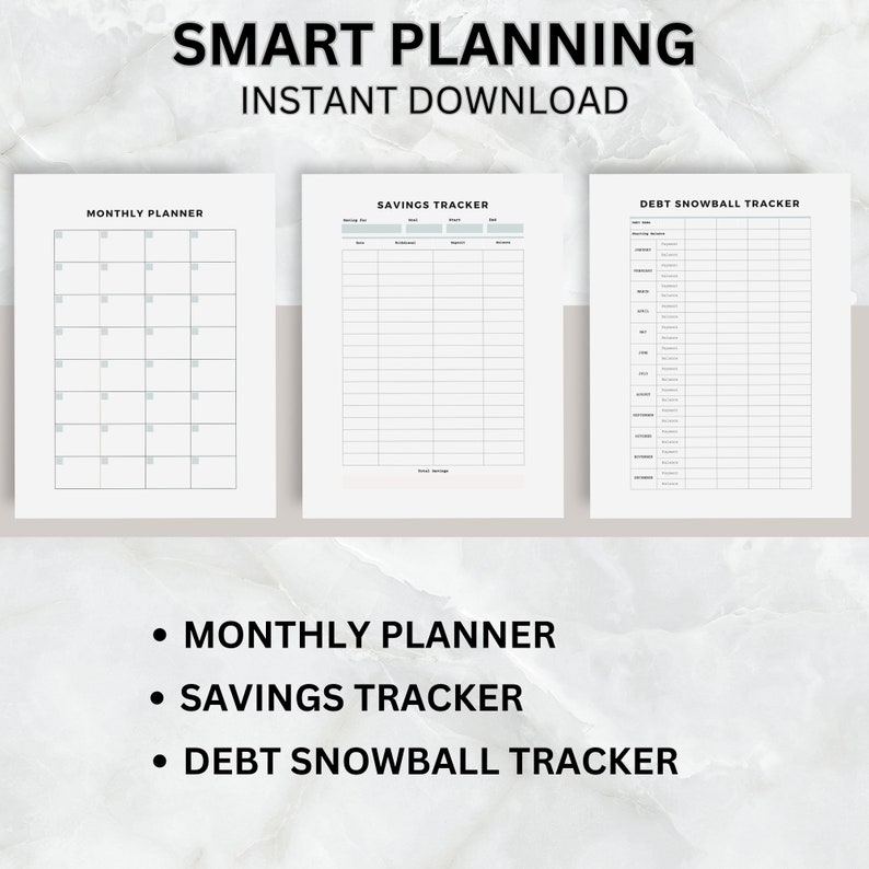 Budget Planner Printable PDF Finance Tracker Goodnotes Debt Snowball ...