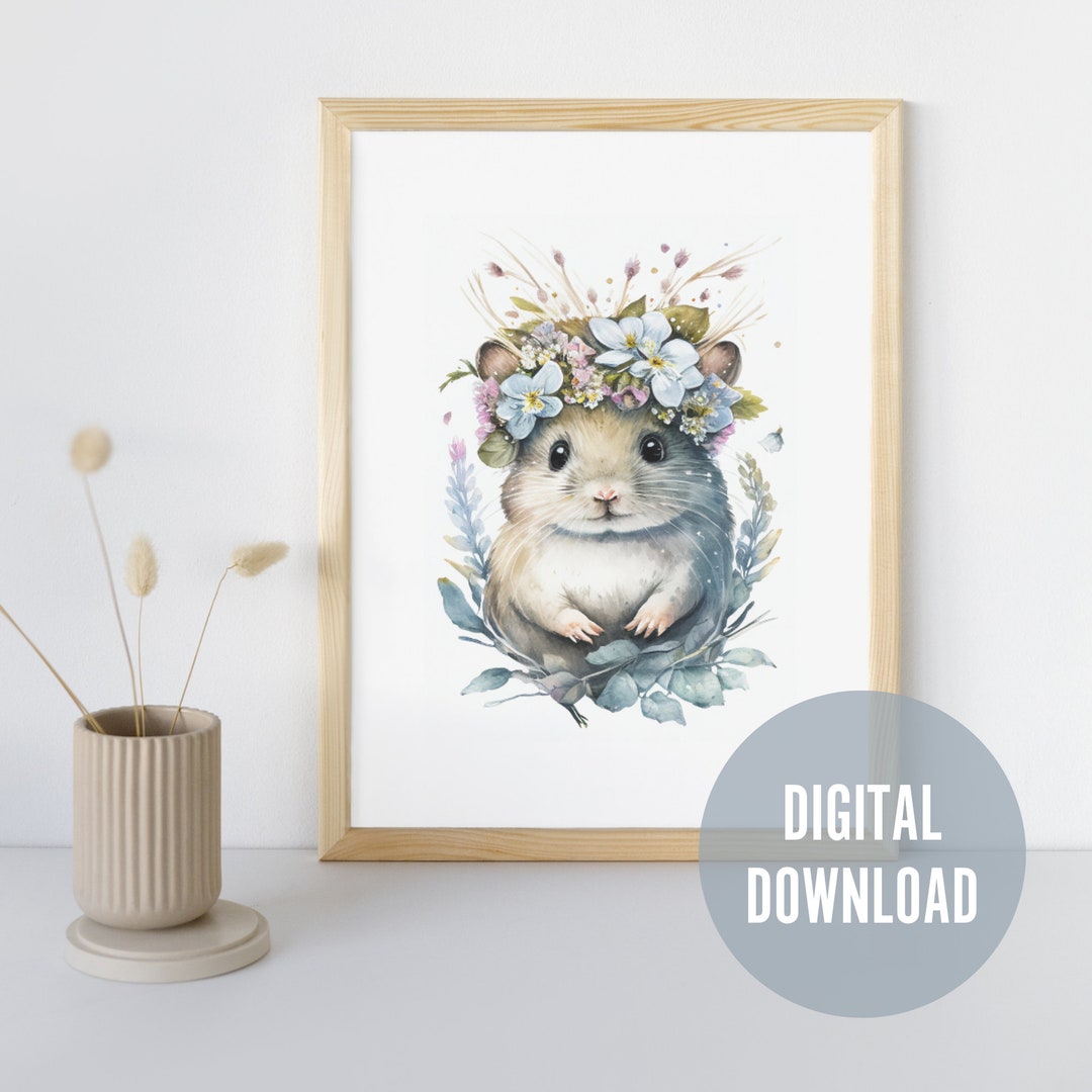 Printable Wall Art Woodland Friends Nursery Gift Children Bedroom ...