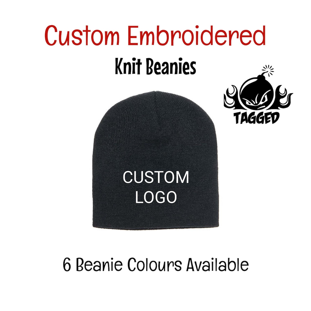Custom Embroidered Beanie, Personalized Knit Toque, Custom Company Logo ...