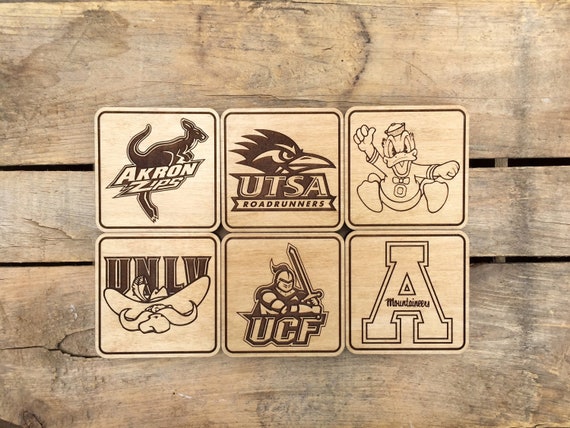 NCAA Team Coasters Wooden NCAA Team Coasterscollege Team | Etsy