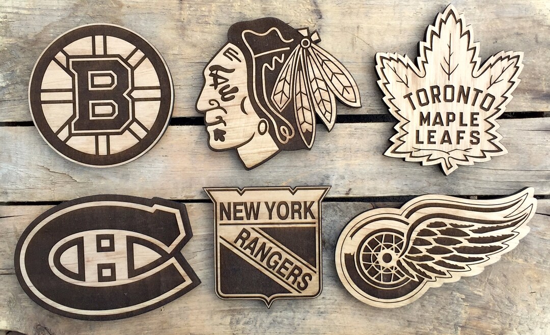 PICK A TEAM, Hockey Team Logo, Wooden Sports Team Sign, Hockey Wall ...