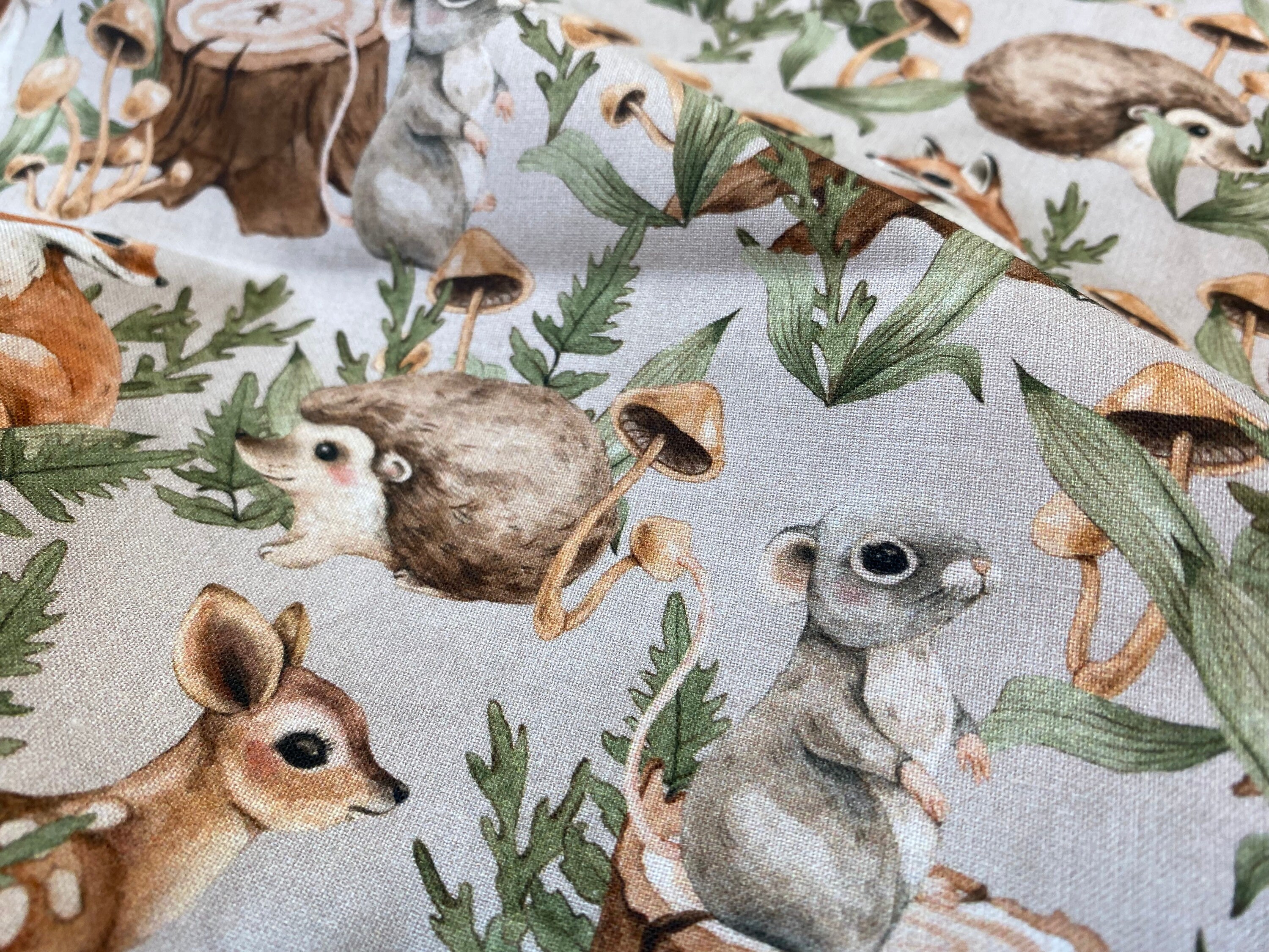 Forest Animals Fabric by the Yard, Cotton Fabric, Quilting Sewing ...