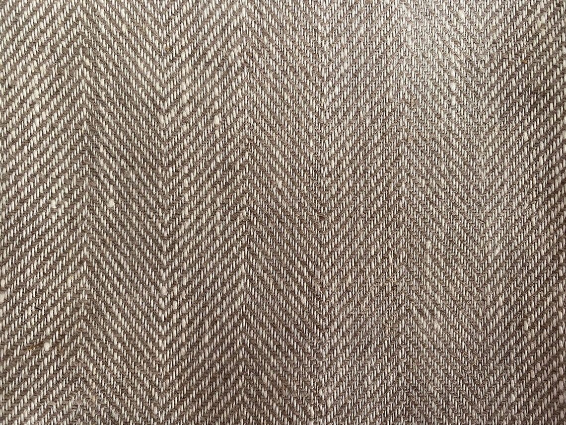Herringbone Linen Fabric Natural Linen Fabric Home Décor | Etsy