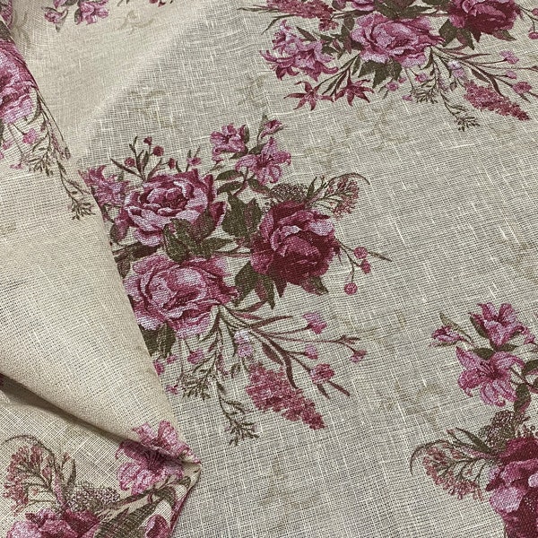 Floral Linen Fabric - Etsy