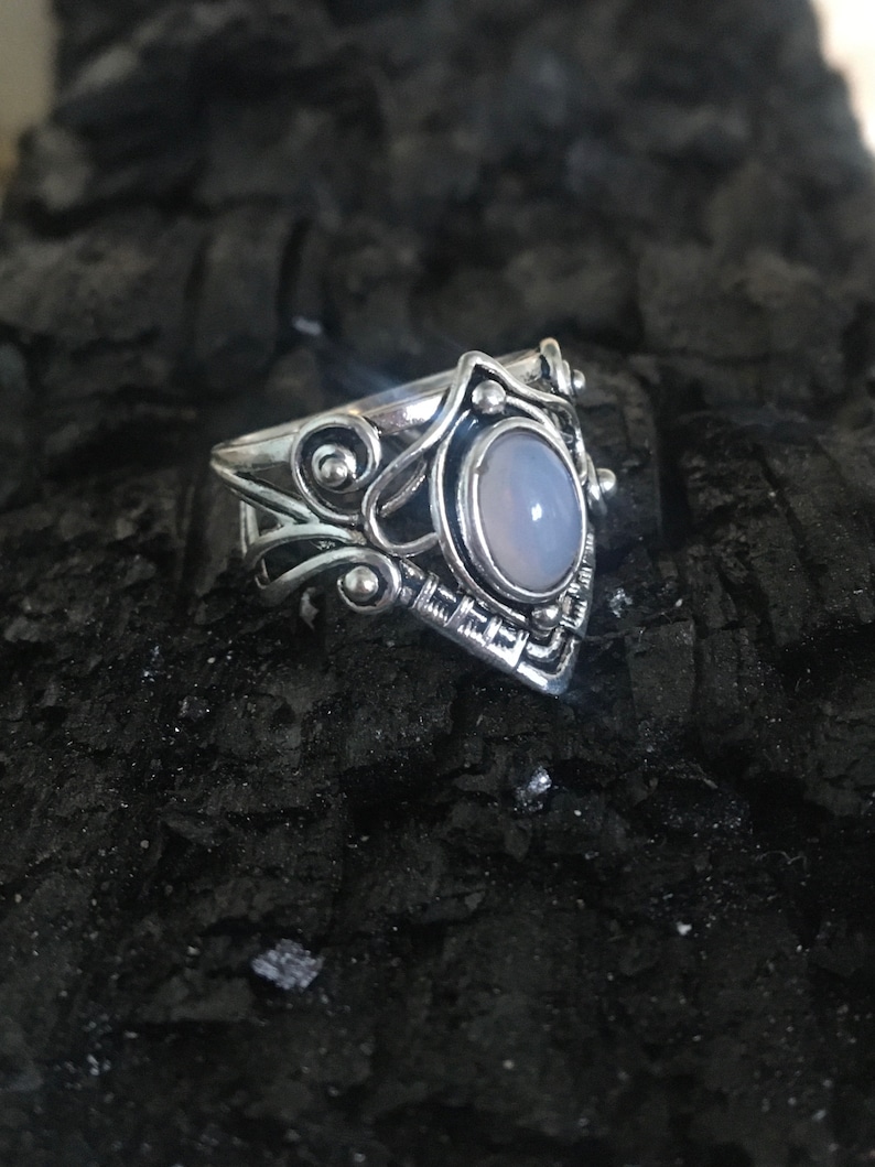Delicate Antique Silver Victorian Edwardian Gothic Moonstone Ring - Etsy