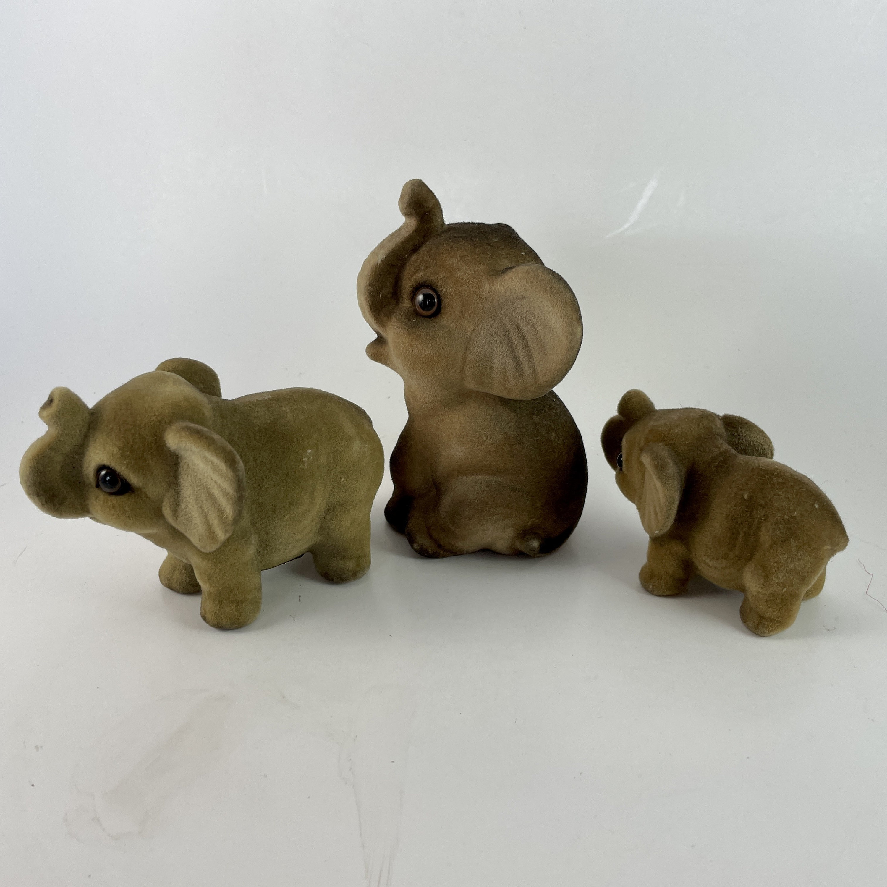 Vintage Flocked Elephants Joseph Originals & Others Set of 3 - Etsy