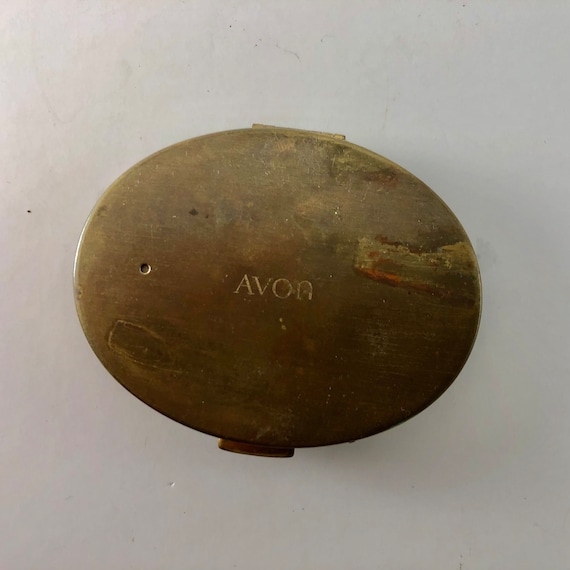 Avon Blue and Green Enamel Compact Vintage - Gem