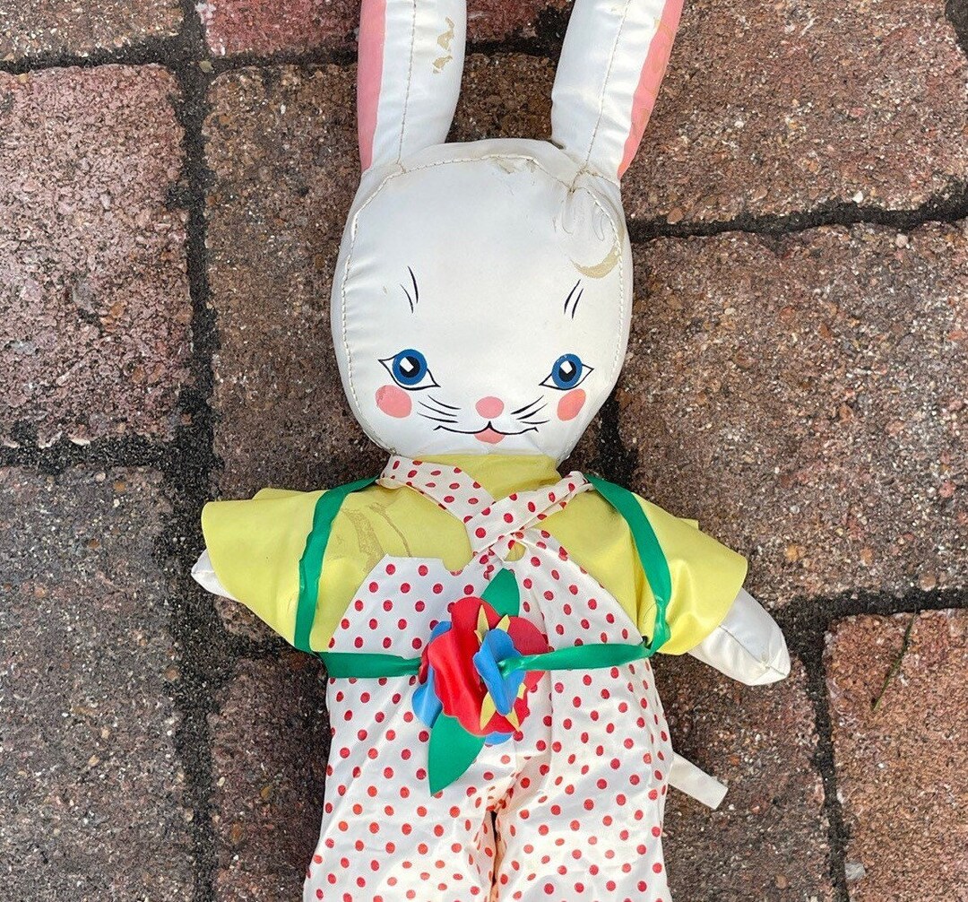 Vintage 1940s 50s Vinyl Wrapped Stuffed Toy Bunny Rabbit 16 - Etsy