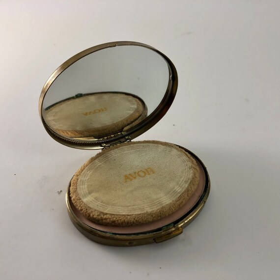 Avon Blue and Green Enamel Compact Vintage - Gem